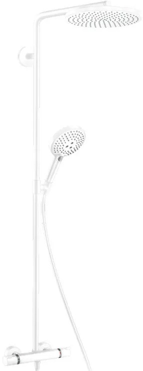 Hansgrohe Raindance Select S, Showerpipe 240 1jet PowderRain s termostatem, matně bílá, HAN-27633700