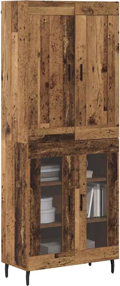 Vysoký bufet 2 ks Staré dřevo 69,5 x 34 x 180 cm 3403186