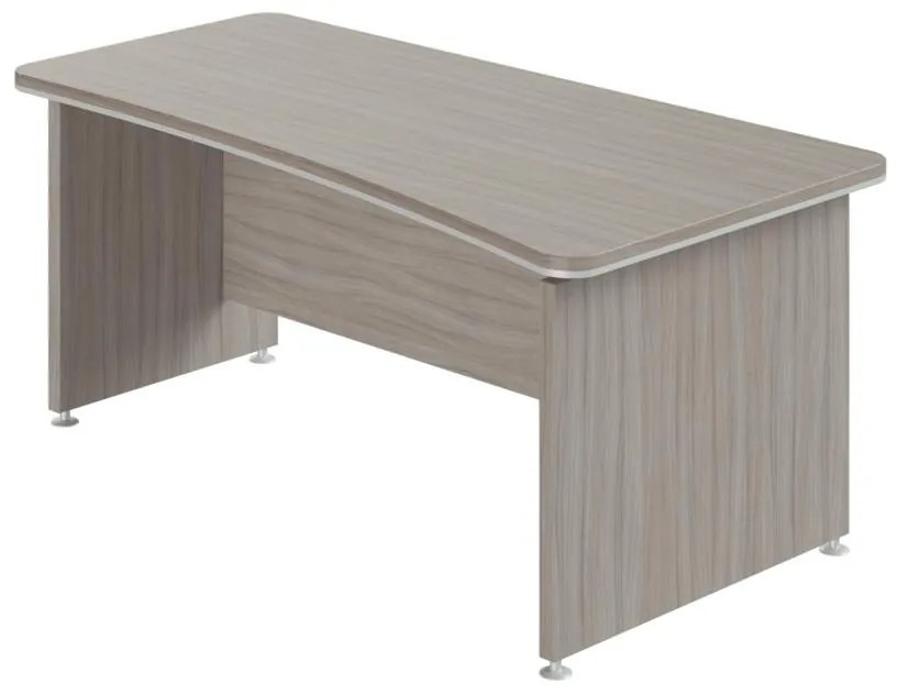 Lenza Rohový kancelářský psací stůl WELS, 1800 x 948 mm, pravý, dub šedý