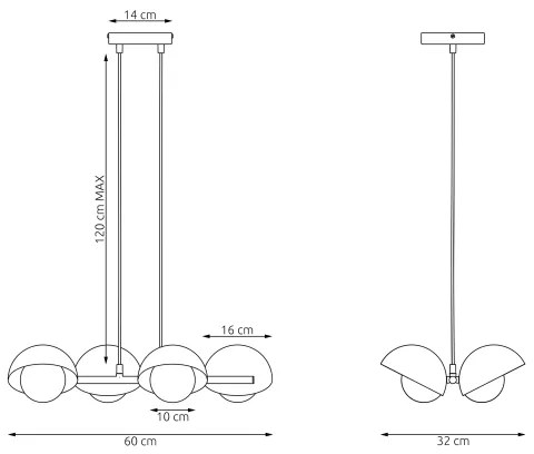 Lustr na lanku BOOM 4xG9/8W/230V bílá