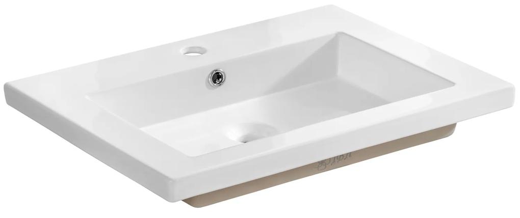 Úzké koupelnové umyvadlo na desku 61 cm Bílé GUTICO