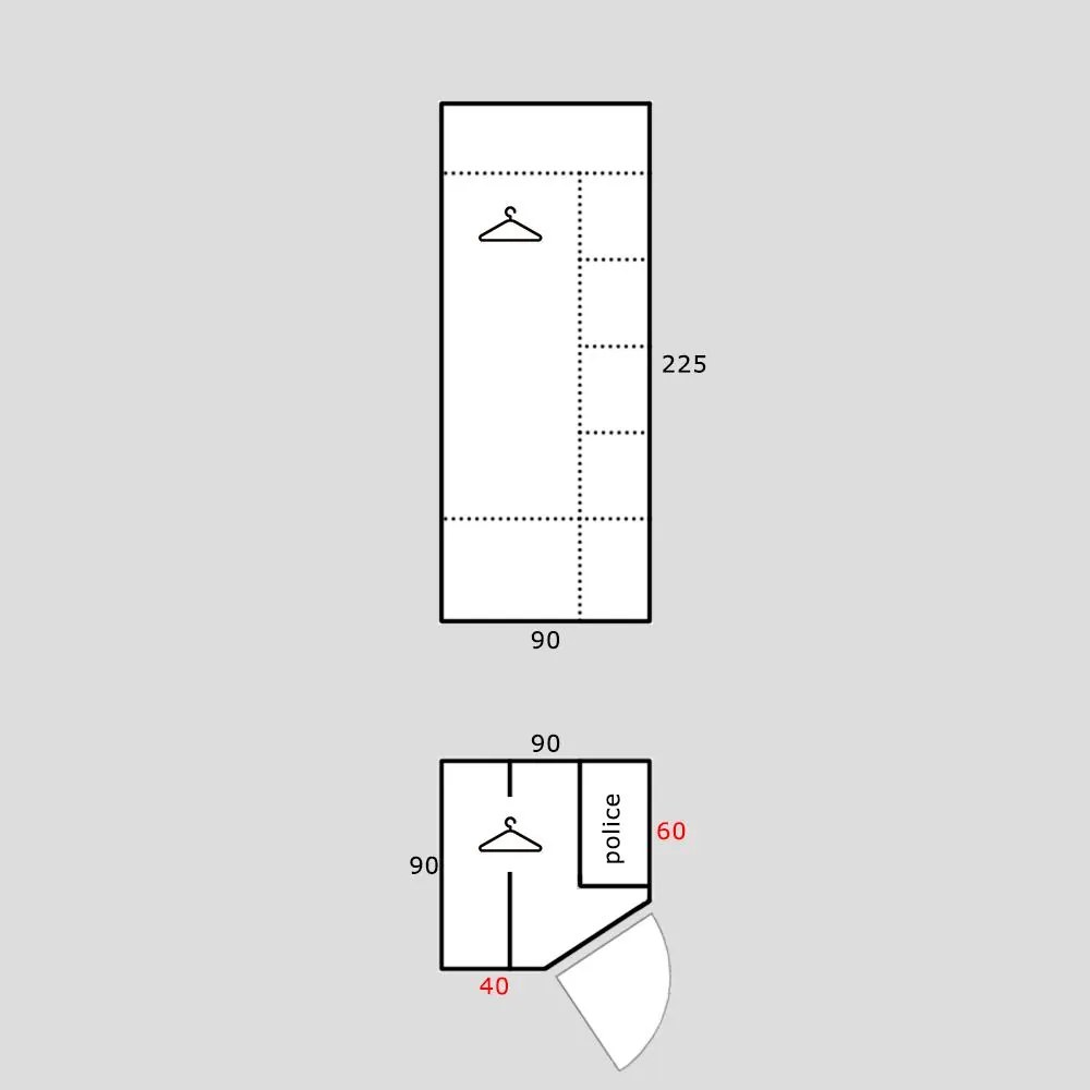 Skříň REA AMY 33/225/P Dekor: GRAPHITE