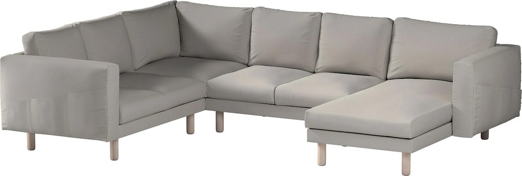 Potah na pohovku IKEA Norsborg rohová, 5-místná se šezlongem barva šedá látka pletený vzor