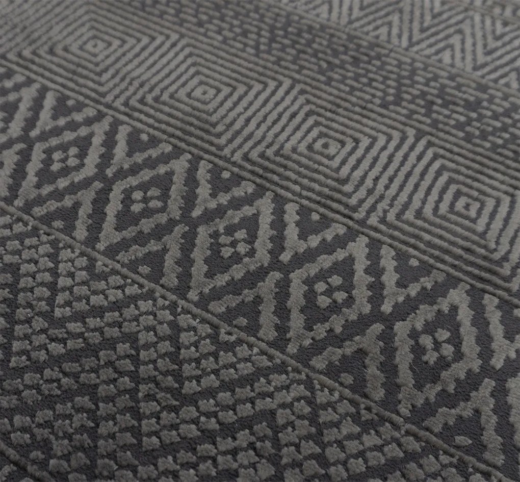 BE Koberec Zurich 1901 DARK GREY - šedý obdélníkový Rozměr: 60x100 cm