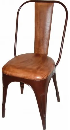 Industrial style, Židle s koženým potahem 95  x41 x50 cm (319)
