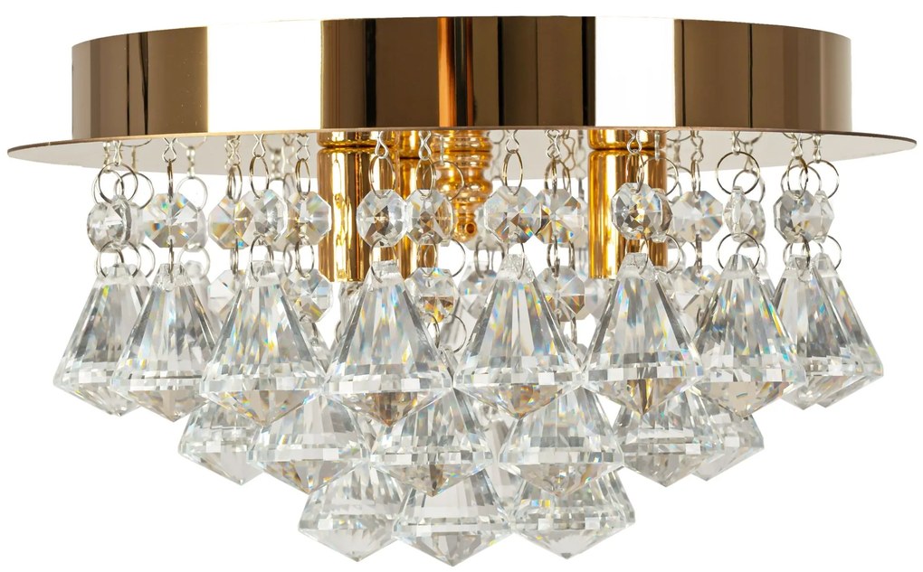 Toolight - Křišťálová závěsná svítilna G9 3x40W APP1038-C, zlatá, OSW-06821