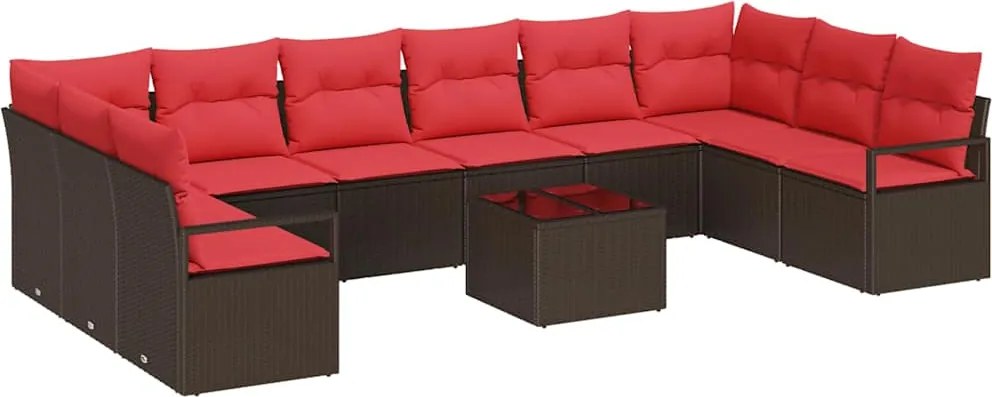 Set pohovek 11 ks Hnědá polyratan 3346574