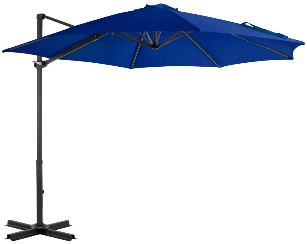 46989 vidaXL Konzolový slunečník s hliníkovou tyčí azurově modrý 300 cm