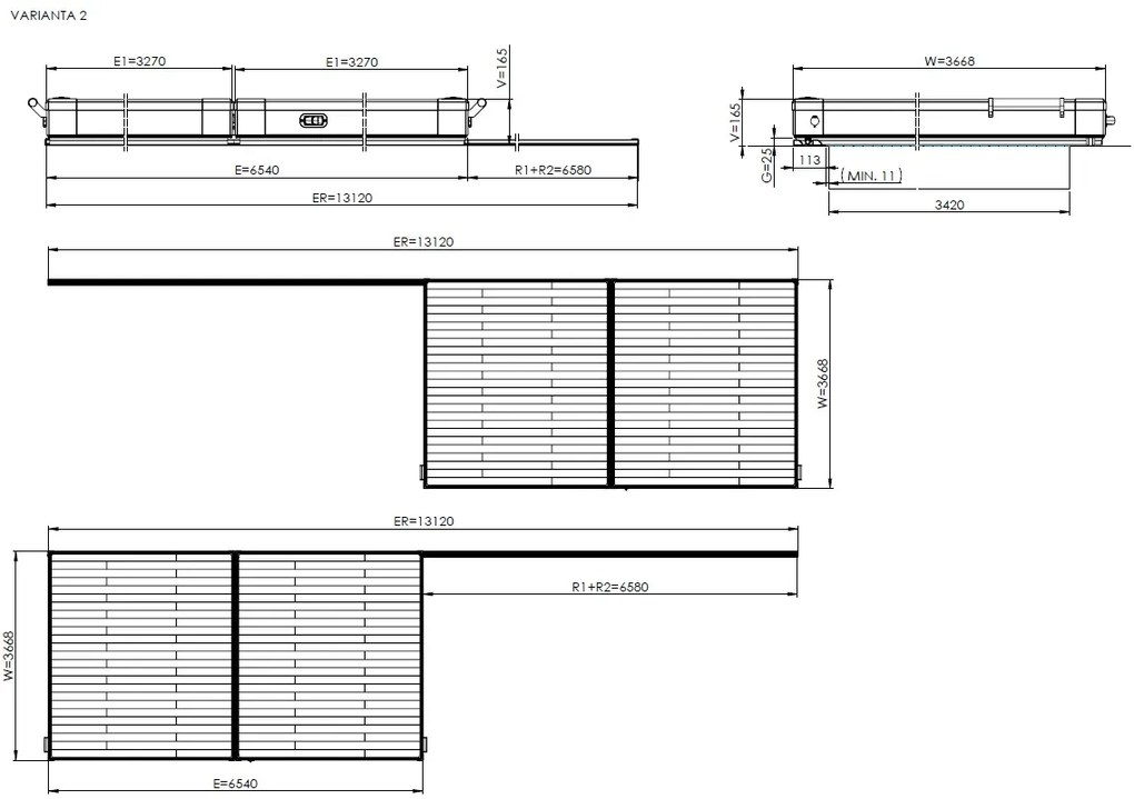 BERGEN Terasové zastřešení bez krytiny