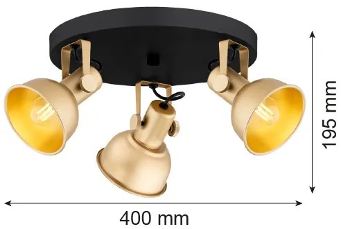 Argon 6243 - Bodové svítidlo LENORA 3xE14/7W/230V zlatá/černá