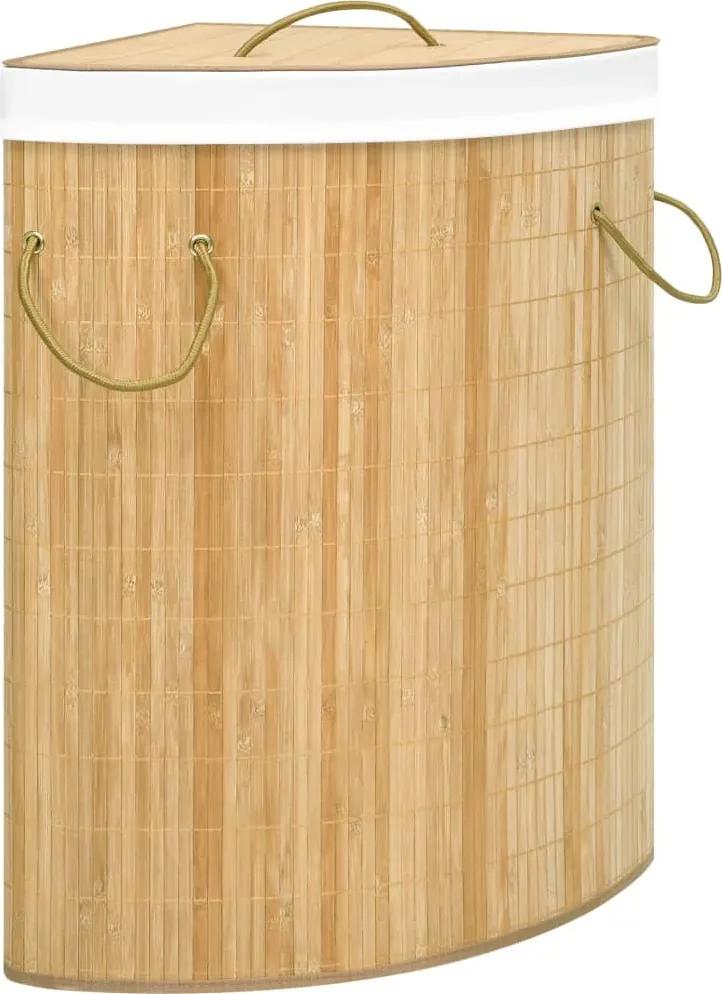 vidaXL Rohový bambusový koš na prádlo 60 l [320762] Barva: Šedá