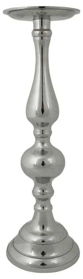 Stříbrný kovový svícen Marinette - Ø 12*37cm
