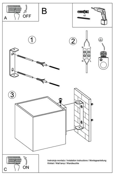 Sollux SL.0565 - Nástěnné svítidlo QUAD 1 1xG9/8W/230V antracit