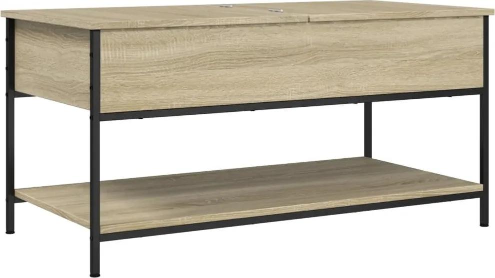 vidaXL Konferenční stolek 100x50x50 cm kompozitní dřevo a kov [845347] Barva: Černá