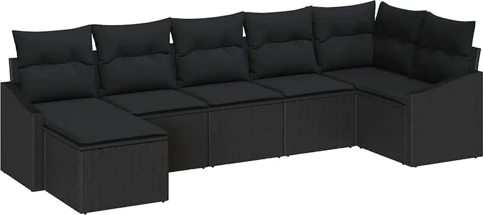 Set pohovek 7 ks Černá polyratan 3346813