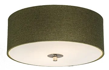 Venkovské stropní svítidlo zelené 30 cm - Drum Jute