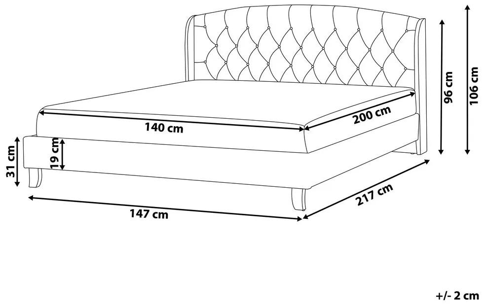 Čalouněná béžová postel 140 x 200 cm BORDEAUX Beliani