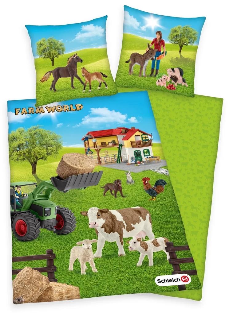 Herding dětské bavlněné povlečení Farm World, 140 x 200 cm, 70 x 90 cm