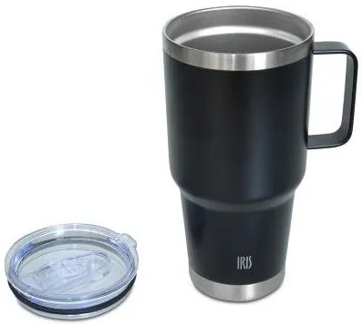 Termohrnek iris barcelona tumbler s rukojetí 850 ml, černý