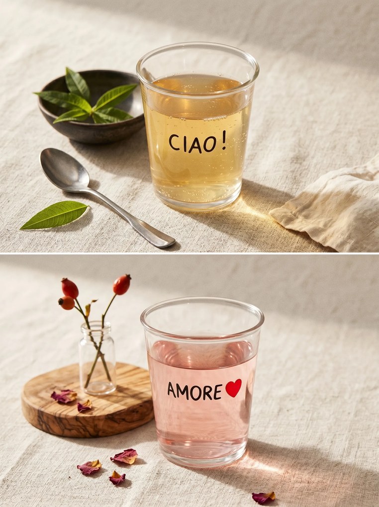 Sinsay - Sklenice s nápisy CIAO! a AMORE 2 pack - černá