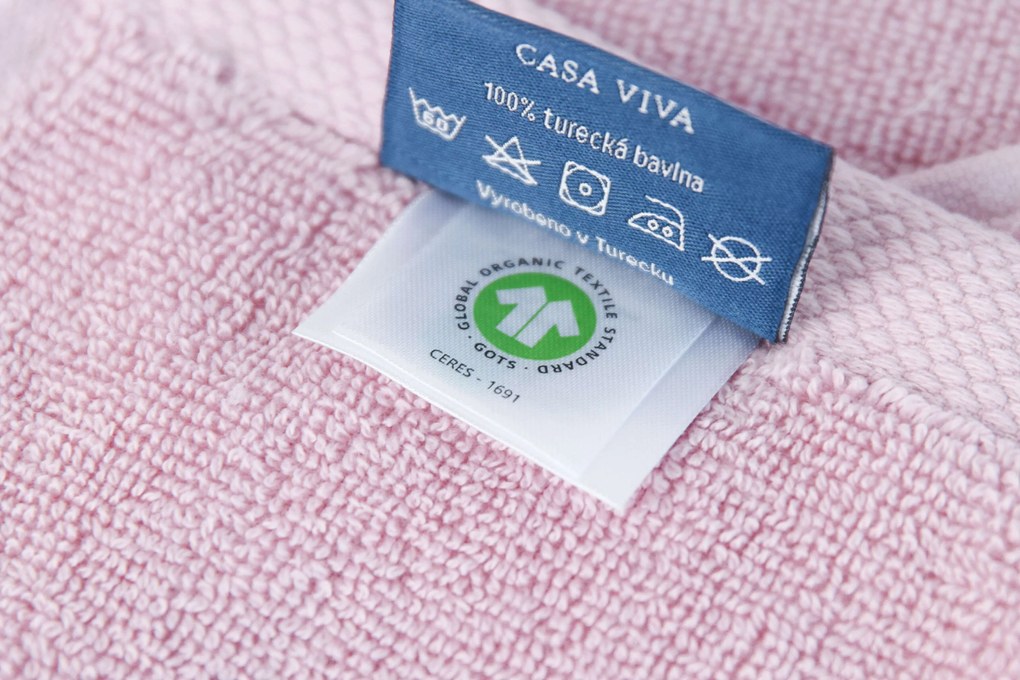 Ručníky a osušky CASA VIVA - starorůžová - GOTS Velikost: osuška 90 x 160