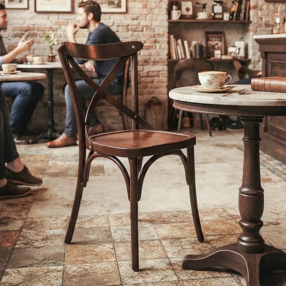 Stylová jídelní židle TONI | vhodné i pro restaurace a kavárny | MASIV BUK | nosnost 130 kg | hnědá