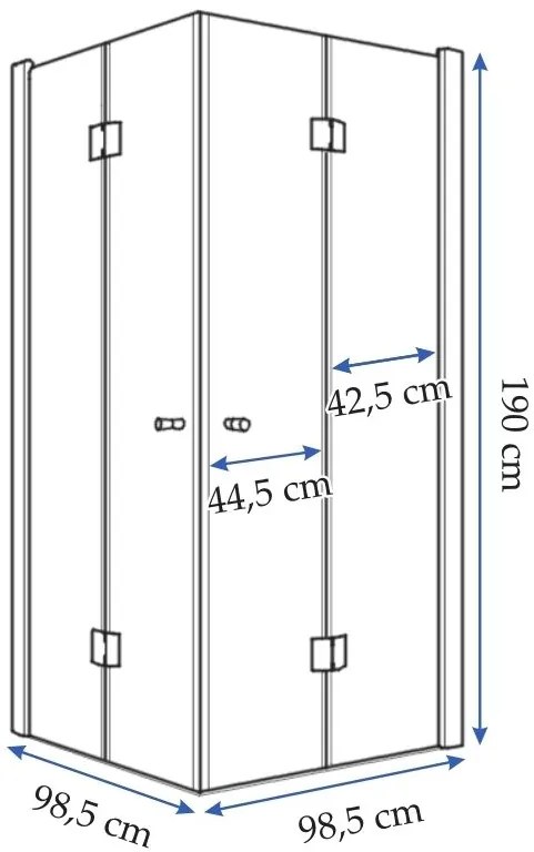 Sprchový kout MAXMAX Rea FOLD 100x100 cm