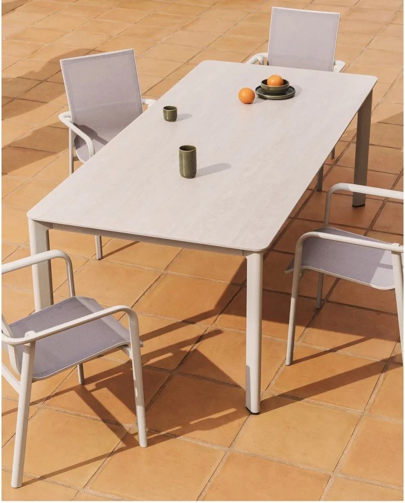 Zahradní jídelní stůl s deskou z kamene 100x220 cm Anafi – Kave Home
