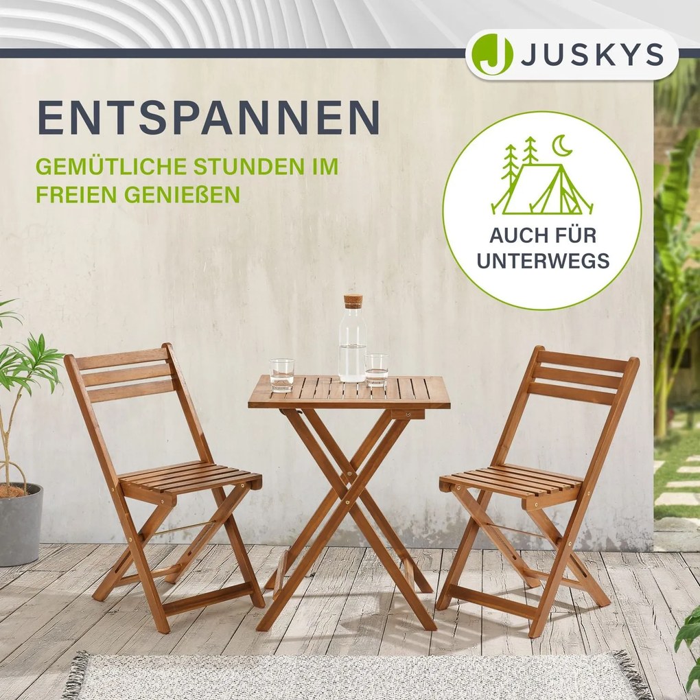 Juskys Balkonový set Bala z akáciového dřeva, 3 díly