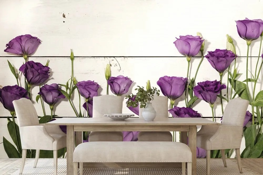 Tapeta nádherné fialové květiny - 150x100 cm