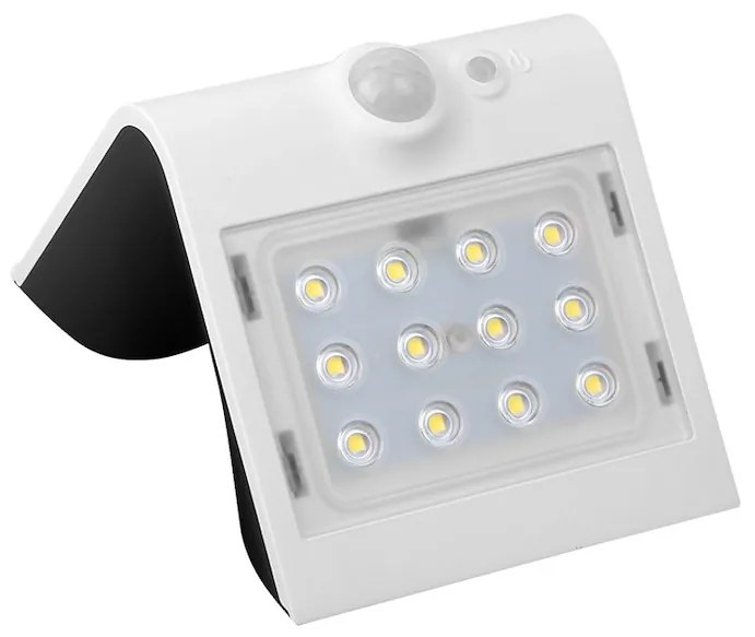 Exteriérové solární nástěnné LED svítidlo Butterfly, 1x LED 1,5w, bílá, pohybový senzor