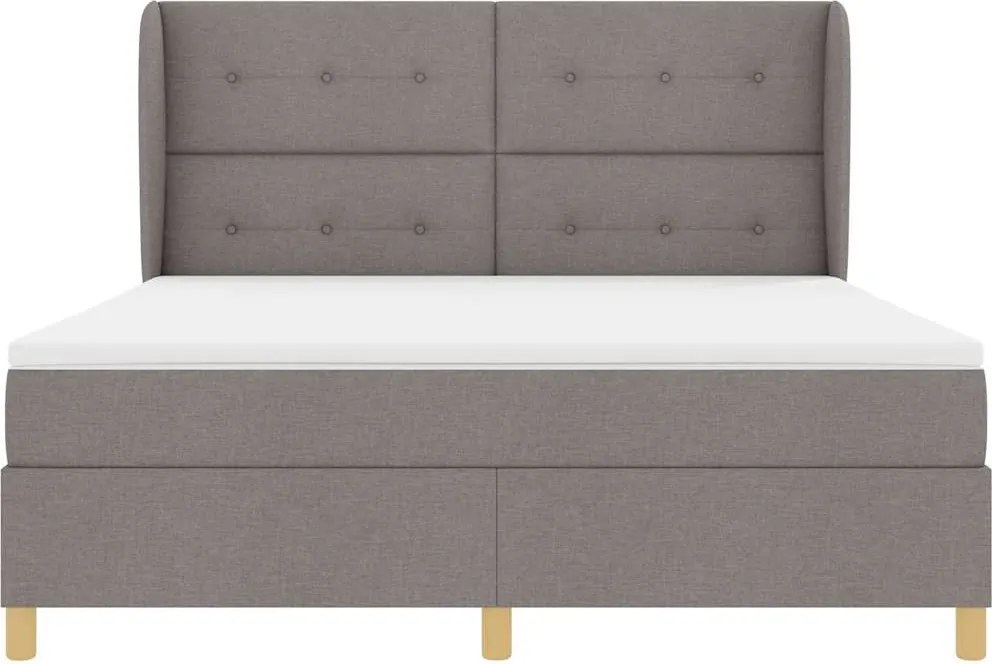 Postel s boxspringem s čelo Taupe 200 x 180 cm textil 3340771