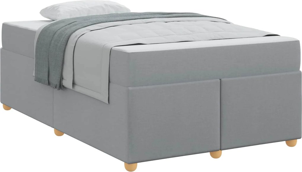 Rám postele s matrací Světle šedá 120 x 200 cm textil 3399349