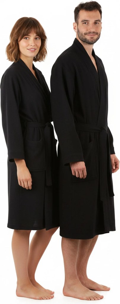 Mušelínový župan Dacca Black 12 24 9999 unisex - M
