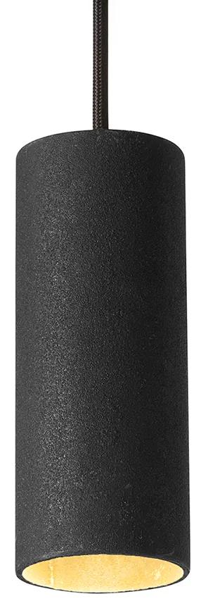 Svěšené válcové železné svítidlo Roest Vertical Dekor: Uhlově černý, Výška: 150 mm
