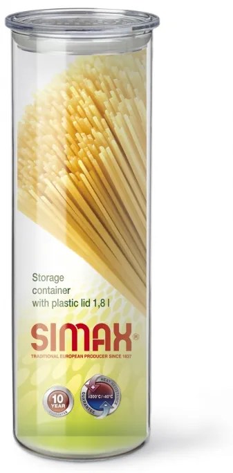 Zásobník s plastovým víkem, SIMAX, 29 cm, 1,8 l