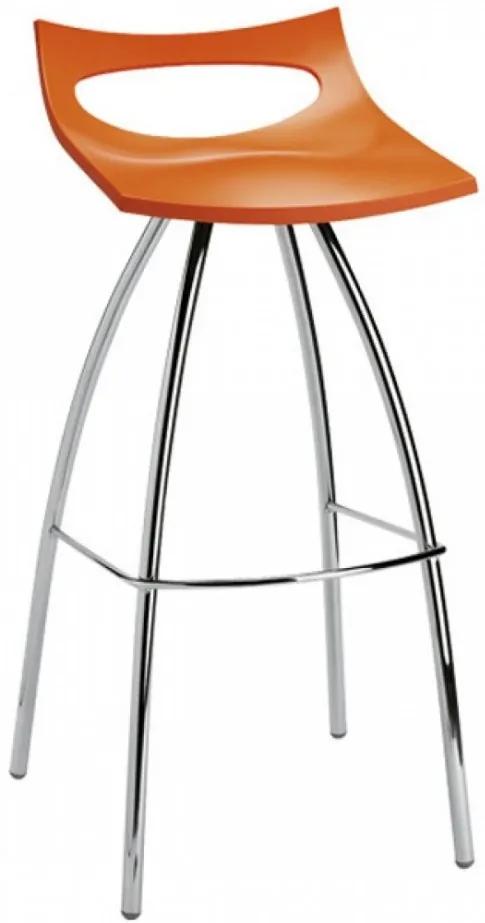 SCAB - Barová židle DIABLITO nízká - oranžová/chrom