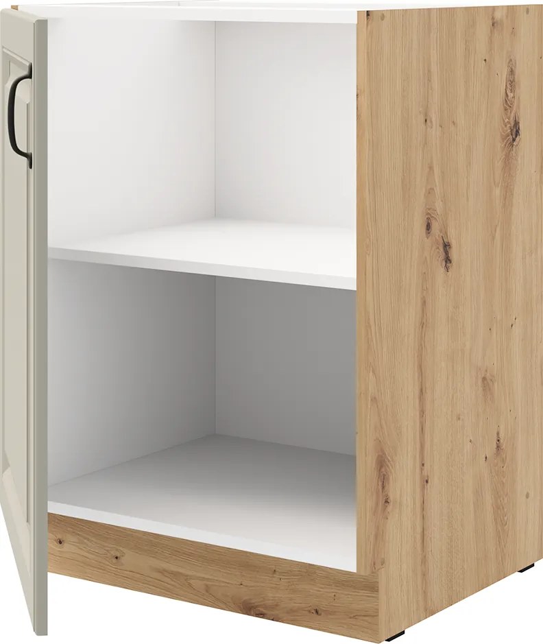 STILO ac | dolní skříňka 60 D 1F s policí | 60 cm | UNI dvířka | artisan/světle šedá