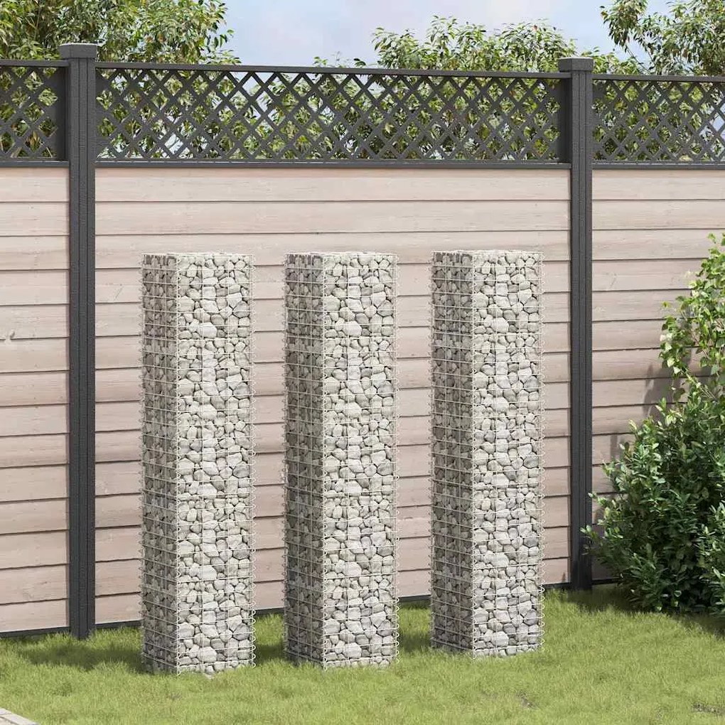 Gabionové vyvýšené záhony 3 ks 30 x 30 x 150 cm železo 151250