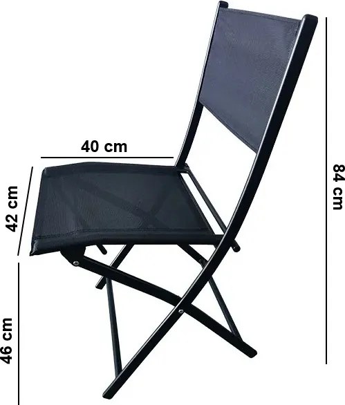 TRENDIE Sestava zahradního nábytku - 2 židle a stůl 70cm poloviční