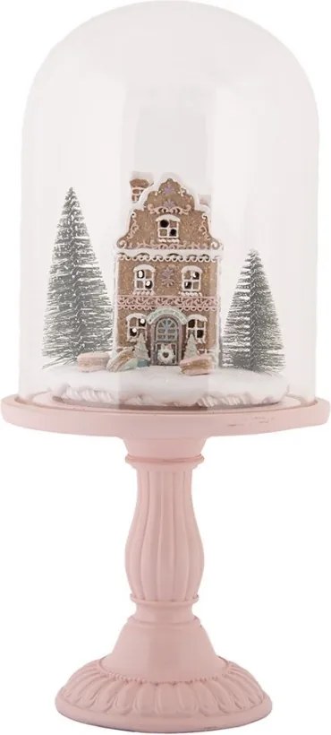 Perníková chaloupka v poklopu na podstavci Ginger Led - Ø 17*36 cm / 2*AAA