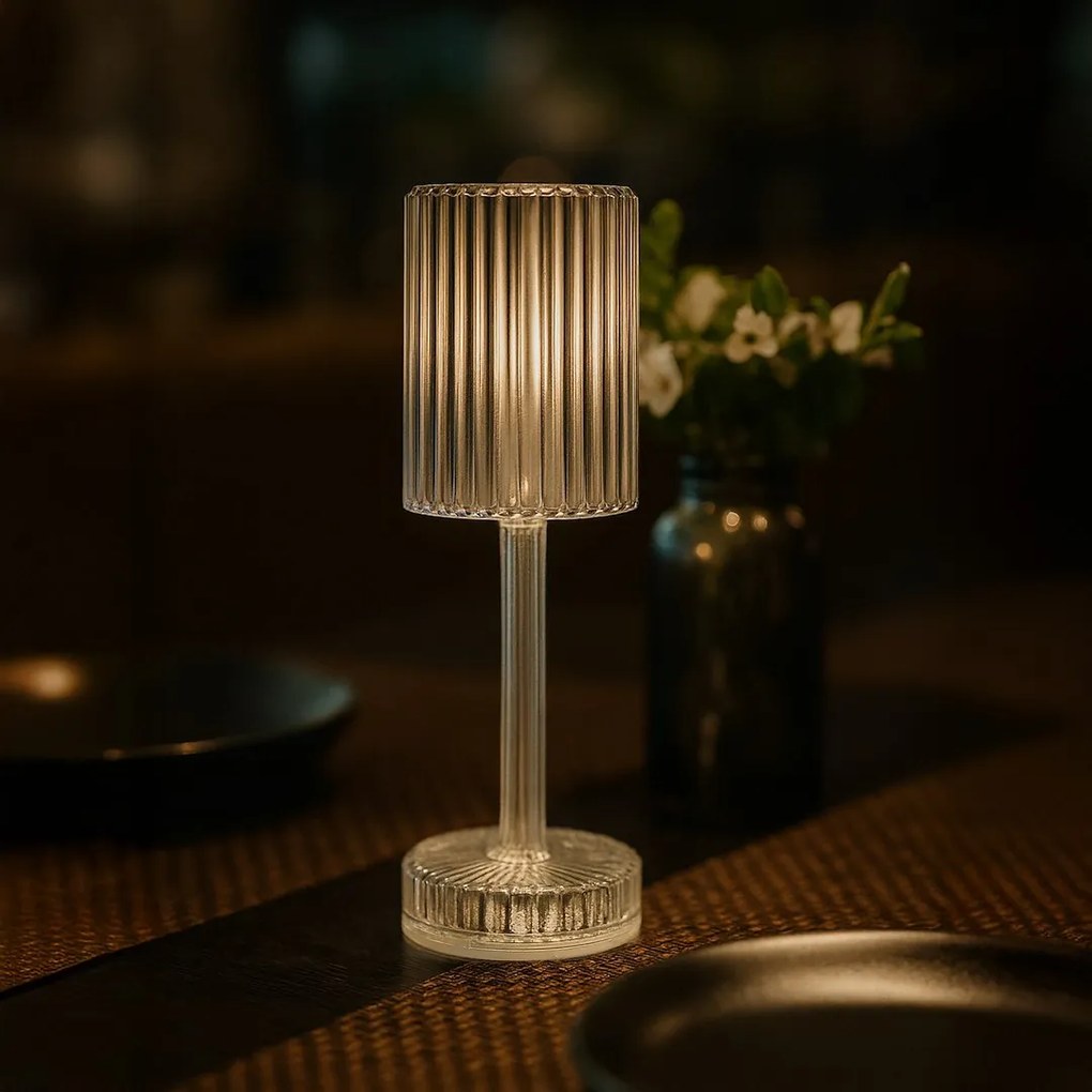 Stolní lampa Simple, 1x transparentní stínítko