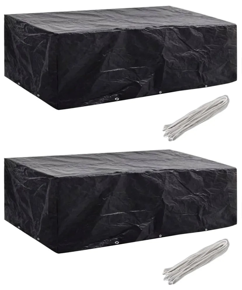 Plachty na zahradní nábytek 2 ks polyratan 10 oček 300 x 140 cm 279124
