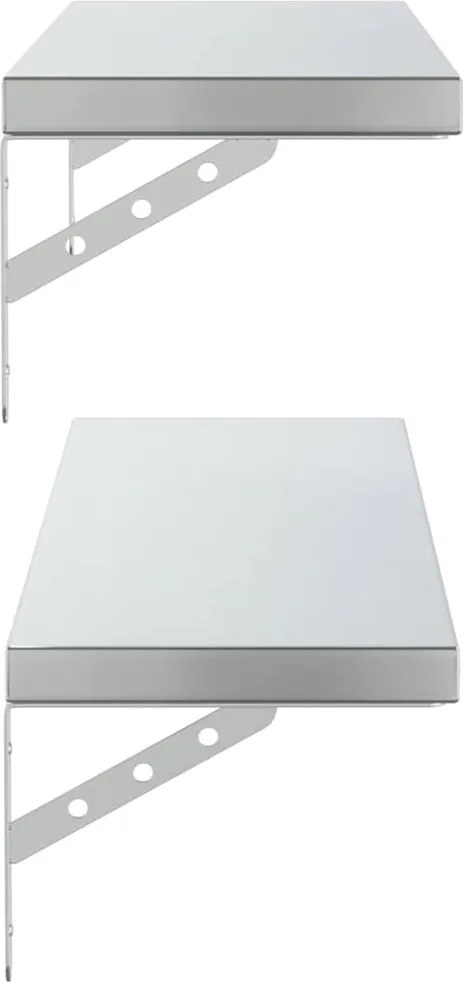 Nástěnné police 2 ks 100 x 23,5 cm stříbrné nerezová ocel 3214504