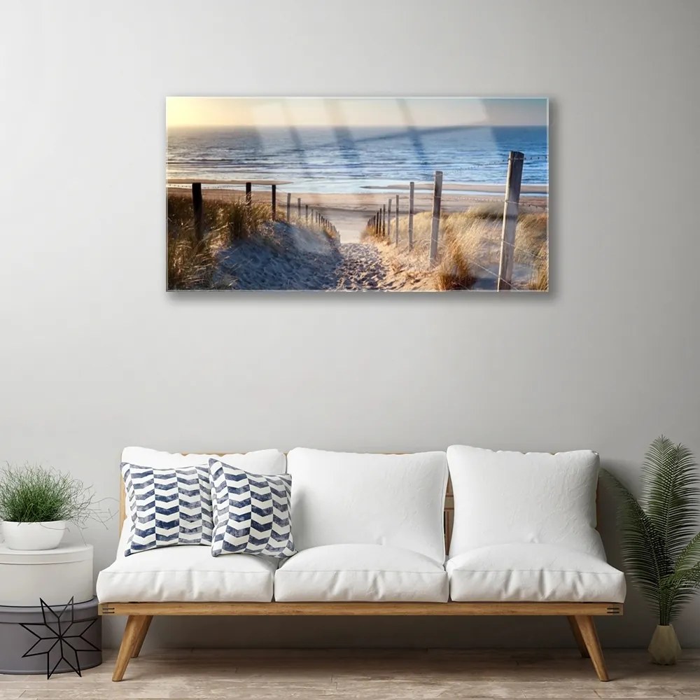 akrylový obraz Pláž Stezka Krajina 100x50 cm