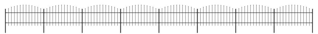 vidaXL Zahradní plot s hroty ocel (1–1,25) x 13,6 m černý [277728]