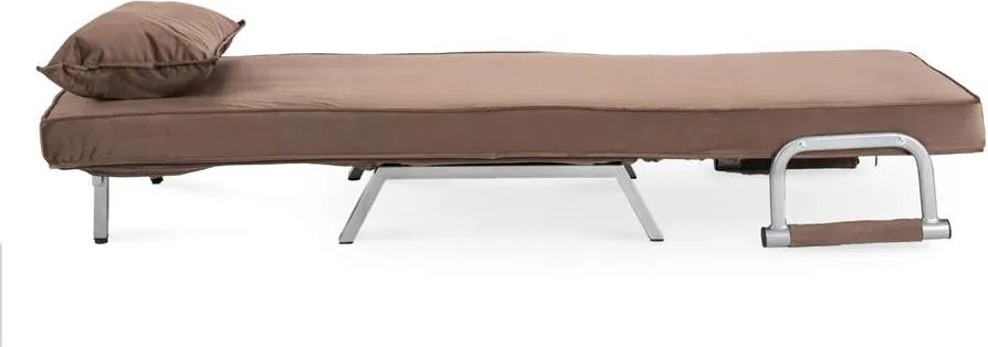 Rozkládací křeslo Halsin Velvet, hnědá