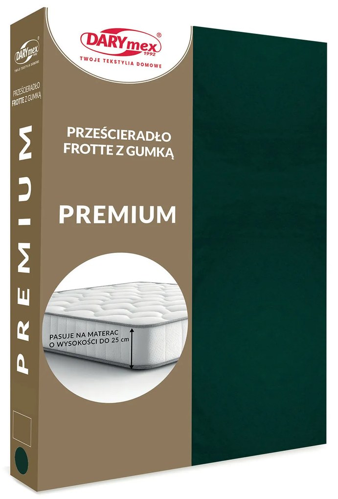 FROTÉ PROSTĚRADLO PREMIUM 90X200 CM TMAVĚZELENÉ