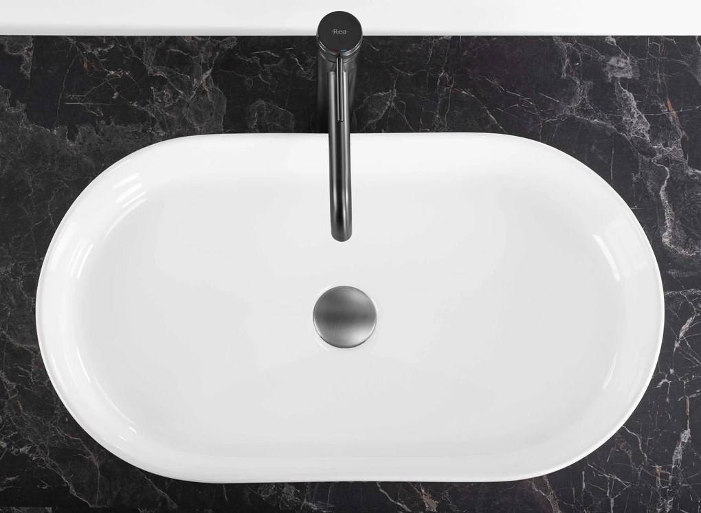 Rea Vanda, umyvadlo na desku 600x340x130mm, bílá lesklá, REA-U6526