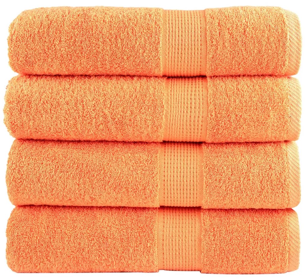 Prémiové osušky SOLUND 4 ks oranžové 100x150 cm 600 g/m² 137384
